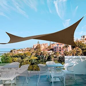 AwnPro Square Shade Sail 6' x 6' Canopy to Block Sunlight for Outdoor Patio Garden Patio Deck Pergola (Brown)