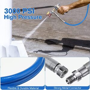 Enhon 4 ft Airless Paint Spray Extension Hose Compatible with Graco 247338, 3/16 ID High Pressure Paint Spray Whip Hose, 3000 PSI Flexible Extended Wall Painting Tube