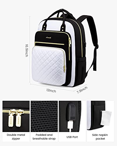 LOVEVOOK Laptop Backpack for Women, Fashion Travel Work Commuter Backpack Purse with USB Port, Lightweight Casual Daypacks, Nurse Teacher Computer Bag, College Bookbag, Fit 15.6" Laptop