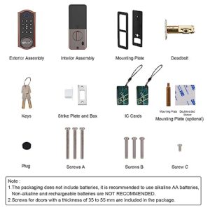 Smart Fingerprint Door Lock with Deadbolt, ERAY 5-in-1 Keyless Entry Door Lock with APP, Fingerprint, Keypad Code, Keys and Fobs, Front Door Locks Set for Interior Home Security Hotel Apartment