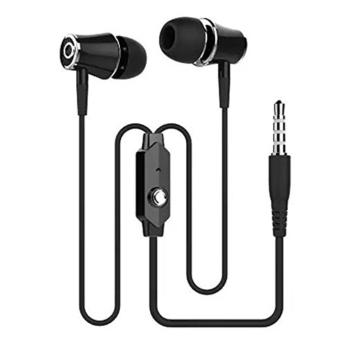 Accessonico Corded Earbuds Ear Phones with Jack Wired Ear Buds, 3.5 mm Headphones & Earbuds Head Phones Ear Phones, Earphones for Airplane Travel, Computer Black AUX Earbuds Noise Cancelling Wire