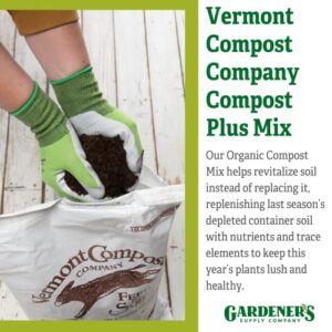 Vermont Compost Company - Compost Plus Organic Container and Transplant Booster Mix | All-Natural Potting Soil for Plants & Vegetable Gardening - 20 Quarts | Gardener's Supply Co Exclusive