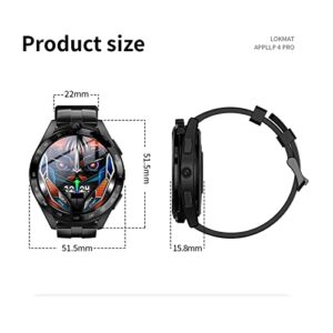 ZUONU Smart Watch Android 11 Sports Fitness Tracker GPS WiFi Men Watch Phone Camera Video Call RAM:6G RDM:128G (Color : C)