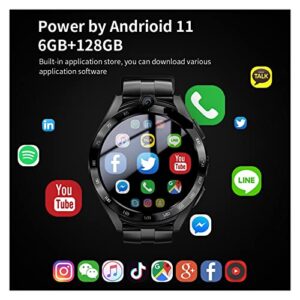 ZUONU Smart Watch Android 11 Sports Fitness Tracker GPS WiFi Men Watch Phone Camera Video Call RAM:6G RDM:128G (Color : C)