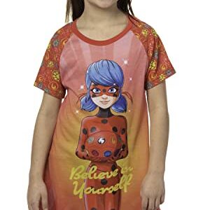 INTIMO Miraculous: Tales of Ladybug & Cat Noir Girls' Nightgown Sleep Pajama Shirt (4/5)