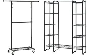 gewudraw heavy duty garment closet organizer rack -b style and e style