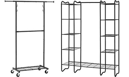 Gewudraw Heavy Duty Garment Closet Organizer Rack -B Style and E Style