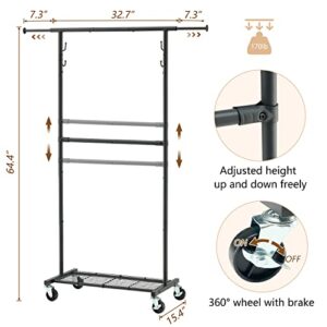 Gewudraw Heavy Duty Garment Closet Organizer Rack -B Style and E Style