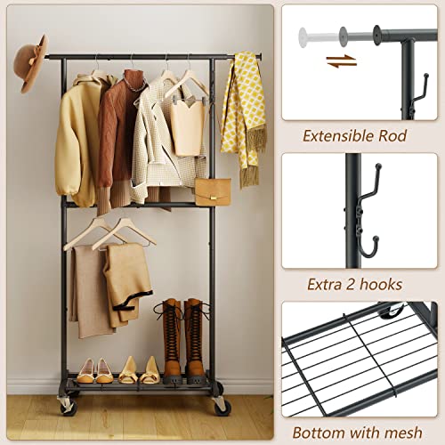 Gewudraw Heavy Duty Garment Closet Organizer Rack -B Style and E Style