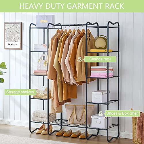 Gewudraw Heavy Duty Garment Closet Organizer Rack -B Style and E Style