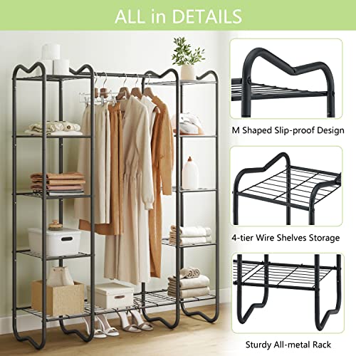 Gewudraw Heavy Duty Garment Closet Organizer Rack -B Style and E Style