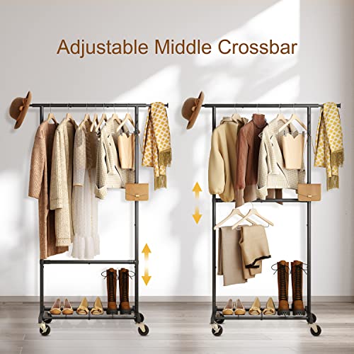 Gewudraw Heavy Duty Garment Closet Organizer Rack -B Style and E Style