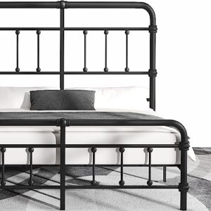 doletaitan california-king-bed-frame-metal-platform bed frame with 49" high-headboard - solid quite easy set up mattress foundation no box spring needed