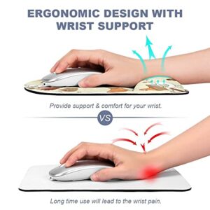 SEPTYK Yellow and White Chicken Pattern Ergonomic Mouse Pad with Wrist Support Rest Gel Non-Slip Rubber Base Mousepad for Computer Laptop Home Office Gaming Pain Relief