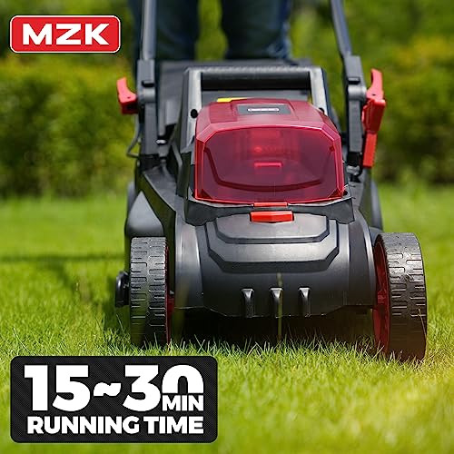 MZK 20V 13'' Brushless Cordless Push Lawn Mower, 4-Position Mowing Height Adjustment w/Removeable 7-Gallon Collection Bag(2 x 4Ah Batteries and Fast Charger Included)