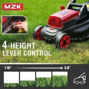 MZK 20V 13'' Brushless Cordless Push Lawn Mower, 4-Position Mowing Height Adjustment w/Removeable 7-Gallon Collection Bag(2 x 4Ah Batteries and Fast Charger Included)