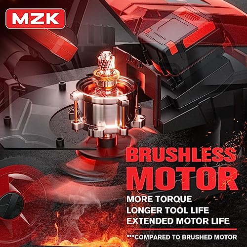 MZK 20V 13'' Brushless Cordless Push Lawn Mower, 4-Position Mowing Height Adjustment w/Removeable 7-Gallon Collection Bag(2 x 4Ah Batteries and Fast Charger Included)