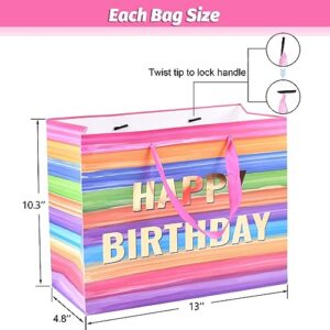 ZGORENDZ 2 Pack 13'' Large Gift Bag with Card and Tissue Paper for Birthday Party