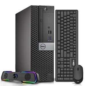 dell optiplex 5050 desktop computers pc i7-6700 3.4ghz, 32gb ram 1tb m.2 nvme ssd+2tb hdd, ax200 built-in wifi 6, bluetooth 5.2 hdmi, rbg speaker, refurbished computer(renewed), black