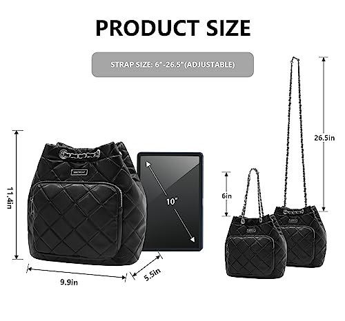 BBCREAT Multi-function Quilted Bag, Women Fashion Cute Shoulder Crossbody Handbag Waterproof Backpack Purse for Travel,Work