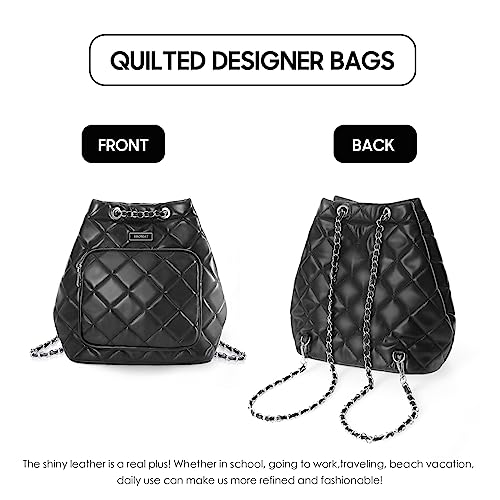 BBCREAT Multi-function Quilted Bag, Women Fashion Cute Shoulder Crossbody Handbag Waterproof Backpack Purse for Travel,Work