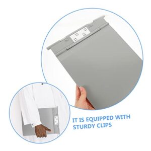 STOBOK Case Folder Nursing Clip Board Office Folders Paper Folder Memo Pads Clipboard with Storage Plastic Clipboard Abs Grey Nurse Writing Board Exam Paper Clips Clip Boards Thicken Tray