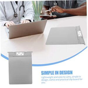 STOBOK Case Folder Nursing Clip Board Office Folders Paper Folder Memo Pads Clipboard with Storage Plastic Clipboard Abs Grey Nurse Writing Board Exam Paper Clips Clip Boards Thicken Tray