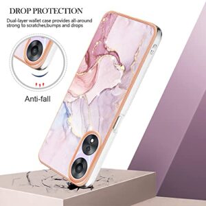 Dinglijia for Oppo A78 Case A58 Phone Case, Soft TPU + IMD Marble Pattern Slim Design Enhanced Camera and Screen Protection Girls and Women Case for Oppo A78 YBBK Rose Gold