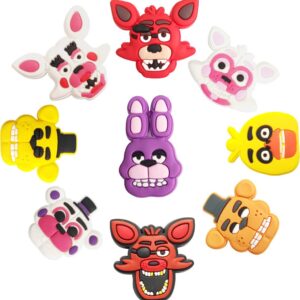 Five Nights Croc Charms For Fnaf - Video Game for Jibbitz for Crocs - Croc Charm for Fnaf for Men Women Boys Girls - Shoe Decoration Charms (1A)