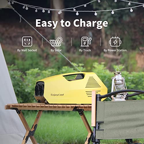 Kazigak Portable Air Conditioners, 220W Low Power Consumption, 24VDC, Tent Air Conditioner 2380BTU, Fast Cooling AC for Van and RV, Camping Tent, Fishing, Car, Truck, Outdoor, Indoor (Yellow)