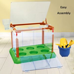 EXBEPE Kids Gardening Kit Greenhouse Growing Terrarium Kit Plant Growing Set Discovery Educational Gardening Gift for Boy & Girl