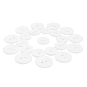 ButtonMode Lab Coat Buttons (Fits Allheart, Dickies, Figs, Healing Hands, Landau Labcoats) with 2 Holes 22pc Set Has 11 Front (19mm or 3/4 Inch), 11 Sleeve (15mm or 5/8 Inch), White, 22-Buttons