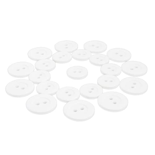 ButtonMode Lab Coat Buttons (Fits Allheart, Dickies, Figs, Healing Hands, Landau Labcoats) with 2 Holes 22pc Set Has 11 Front (19mm or 3/4 Inch), 11 Sleeve (15mm or 5/8 Inch), White, 22-Buttons