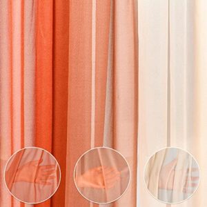 DearHouse 3 Panel Wedding Arch Draping Fabric,29.5" x18Ft Pearl Fabric Drapes for Wedding Sheer Backdrop (Champagne+Terracotta+Caramel)