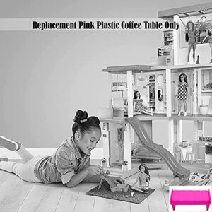 Replacement Parts for Barbie Dreamhouse Playset - GRG93 ~ Barbie Doll Size Pink Plastic Coffee Table