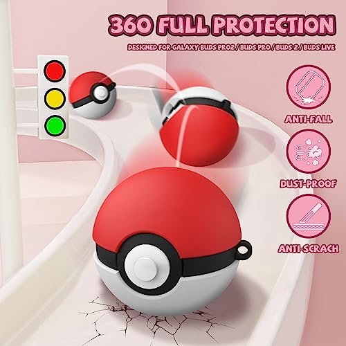 [2Pack] Cute Cover for Galaxy Buds pro 2 case/Galaxy Buds 2 case/Galaxy Buds pro case/Galaxy Buds Live case,3D Cartoon Anime Silicone Protective Cover for Samsung Earbuds Case