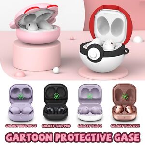 [2Pack] Cute Cover for Galaxy Buds pro 2 case/Galaxy Buds 2 case/Galaxy Buds pro case/Galaxy Buds Live case,3D Cartoon Anime Silicone Protective Cover for Samsung Earbuds Case