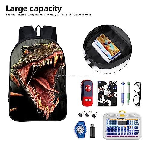 CNRYRIO Dinosaur Backpack Kids School Bag Set 17 Inch Laptop Backpack with Insulated Lunch Box and Pencil Case for Boys and Girls (Dinosaur-B)