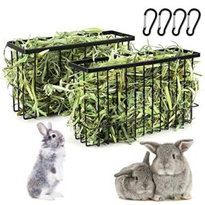 2pcs pet hay feeder rabbit guinea pig chinchilla rabbit small animal basket hook rabbit hay feeder guinea pig hay feeder heavy-duty metal frame hay holder for rabbits guinea pig chinchillas