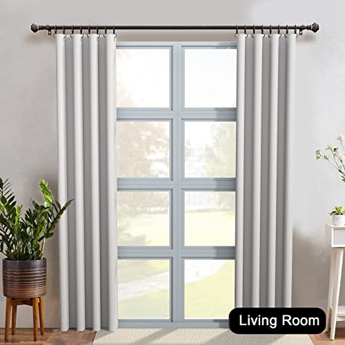 Box Space Curtain Rods for Windows 48 to 84 inches, 1 inch Diameter Adjustable Length Black Curtain Rod for Bedroom Living Room Decorative Curtain Rod Set with Brackets