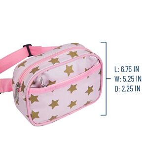 Wildkin Fanny Pack for Girls & Adults, Keep Organized and Trendy with Multifunctional Fanny Pack, Roomy with Adjustable Belt, Perfect Size for Concert, Festival & Parades (Pink and Gold)