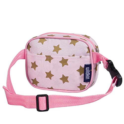 Wildkin Fanny Pack for Girls & Adults, Keep Organized and Trendy with Multifunctional Fanny Pack, Roomy with Adjustable Belt, Perfect Size for Concert, Festival & Parades (Pink and Gold)