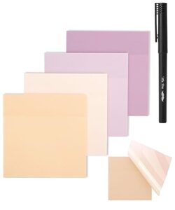 mr. pen- transparent sticky notes, 3x3, 200 sheets, pastel colors, see through sticky notes, sticky notes transparent, translucent sticky notes, clear transparent sticky notes, sticky notes clear