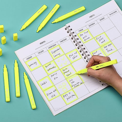 Mr. Pen- Aesthetic Highlighters, 12 pcs, Yellow, Chisel Tip, Bible Highlighters and Pens No Bleed, Bible Highlighter Pens, Cute Highlighters, No Bleed Highlighters for Bible Pages No Bleed