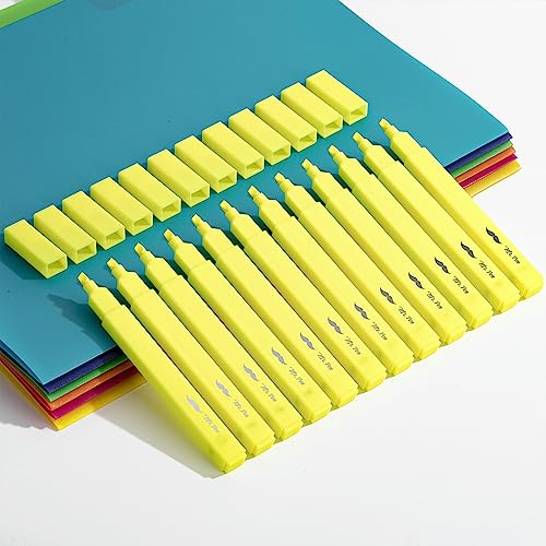 Mr. Pen- Aesthetic Highlighters, 12 pcs, Yellow, Chisel Tip, Bible Highlighters and Pens No Bleed, Bible Highlighter Pens, Cute Highlighters, No Bleed Highlighters for Bible Pages No Bleed