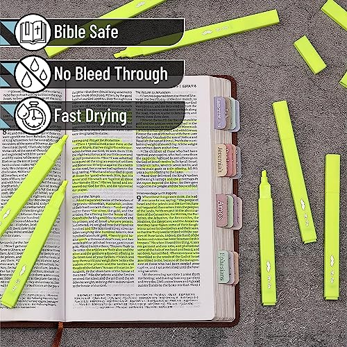 Mr. Pen- Aesthetic Highlighters, 12 pcs, Yellow, Chisel Tip, Bible Highlighters and Pens No Bleed, Bible Highlighter Pens, Cute Highlighters, No Bleed Highlighters for Bible Pages No Bleed