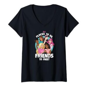 Barbie - Places To Be, Friends To Meet V-Neck T-Shirt