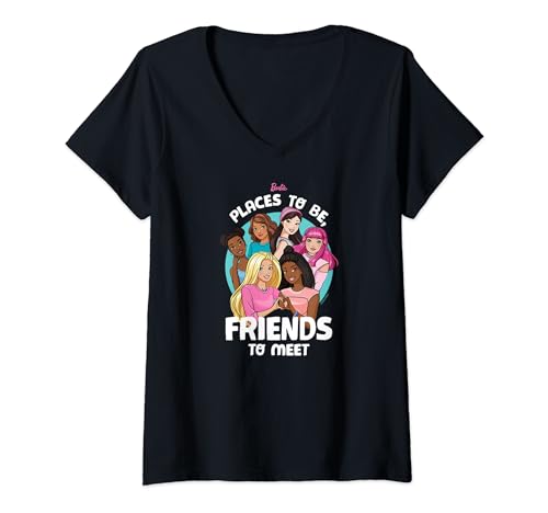 Barbie - Places To Be, Friends To Meet V-Neck T-Shirt