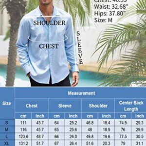 COOFANDY Men's Linen Shirt Long Sleeve Casual Button Up Shirt Beach Shirt for Men Summer Wedding Shirt Army Green