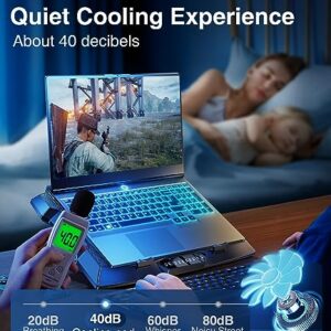 ATKTTOP Laptop Cooling Pad with 8 Quiet [Industrial Grade High RPM] Fans, Laptop Cooler for 12-17 Inch Laptop, Portable USB Powered Gaming Laptop Cooling Pad, Laptop Stand with Fan Switch Control